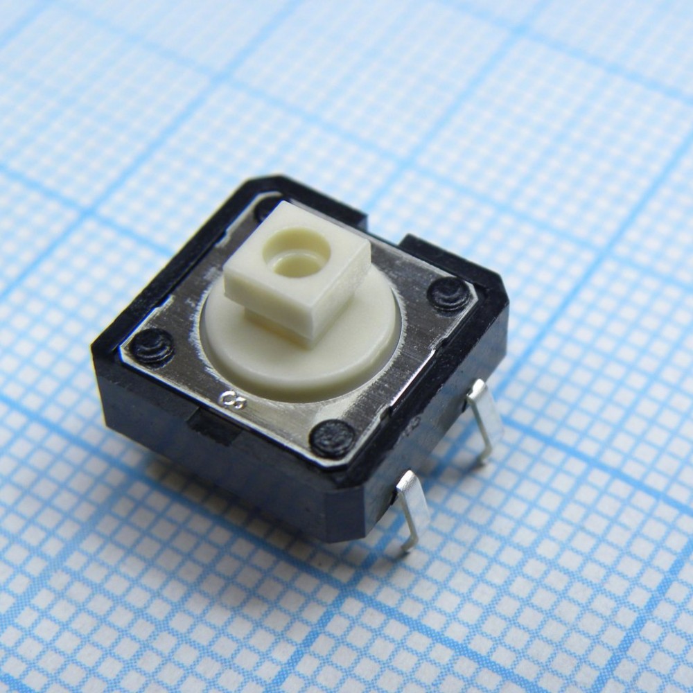 B3F4050, Кнопка тактильная 12х12 h=7.3мм (3.5мм+толкатель 3.8мм) 1.27N ...