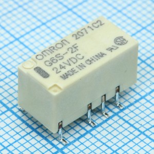 G6S-2F-TR-24DC, Signal relay 24VDC 2A DPDT(9.4x7.5x15)mm Omron® купить ...