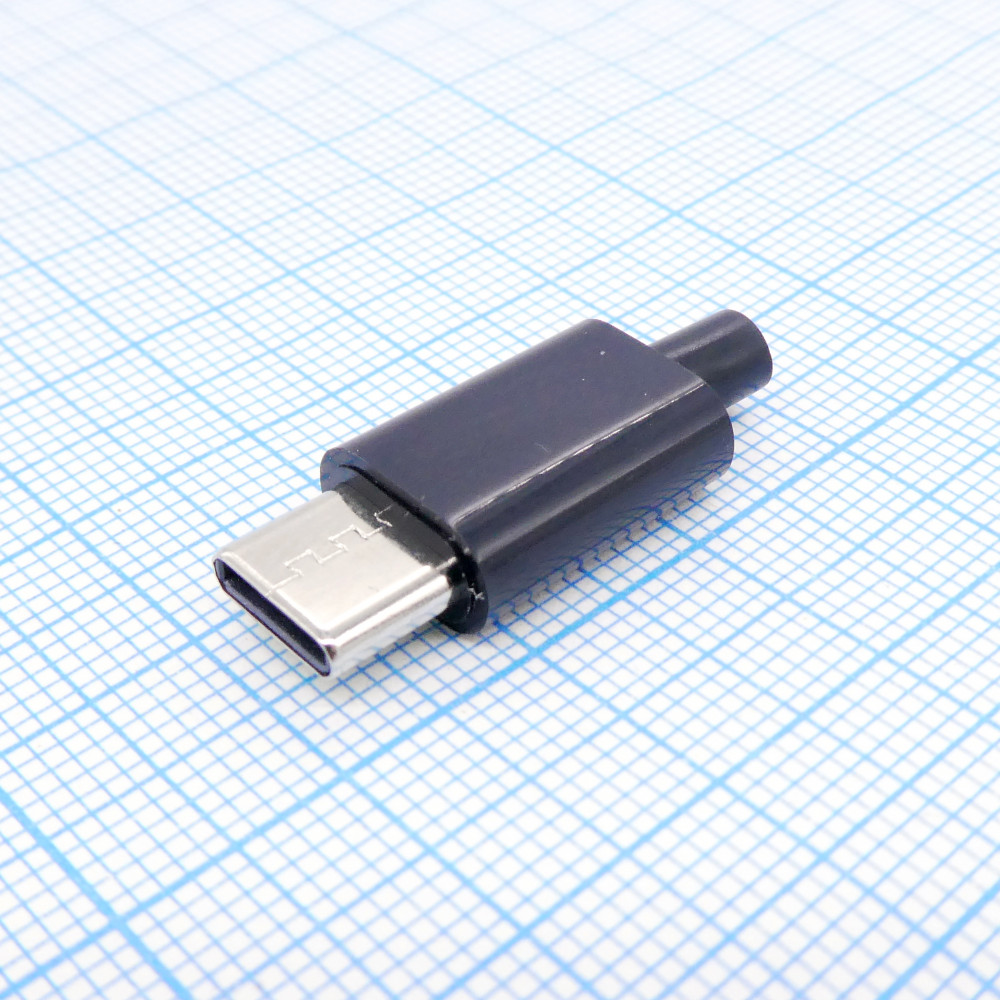 USB3.1 Type-C штекер пл. кожух, разъем type-c вилка с кожухом Noname купить оптом и в розницу